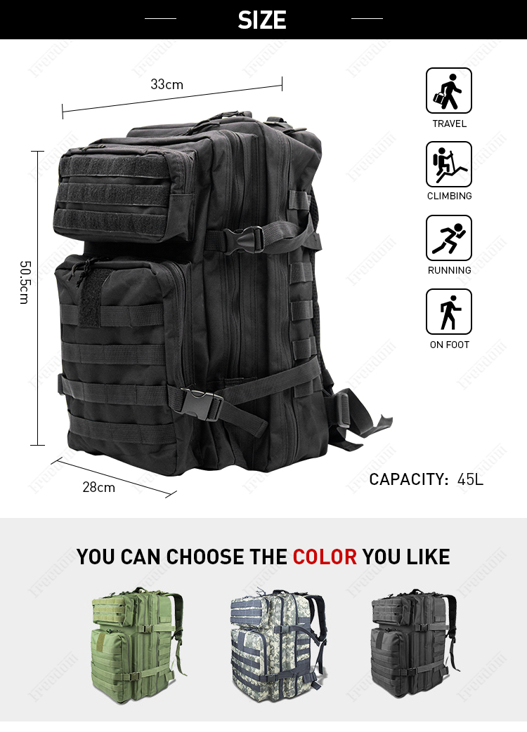 Custom Design Waterproof Military Tactical Backpack Camo Army Hiking ...