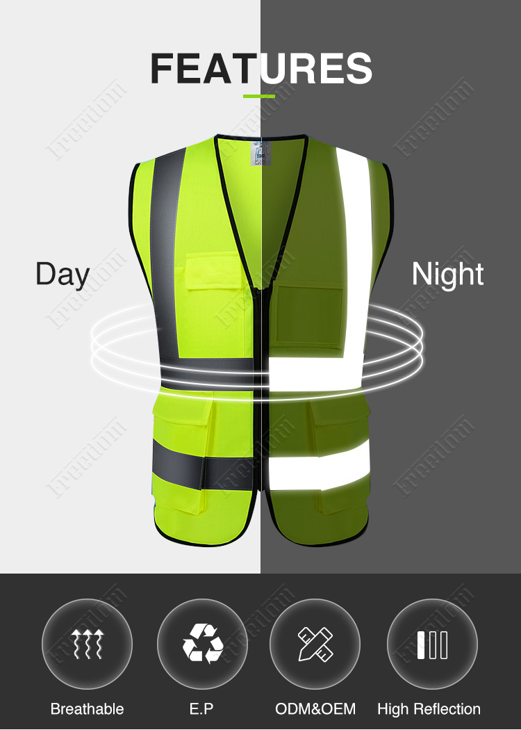 Customizable Outdoor Construction Reflective Traffic Safety Vest with ...